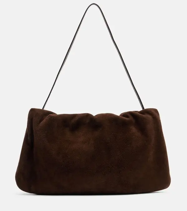 THE ROW Bourse Medium Suede Shoulder Bag - Brown