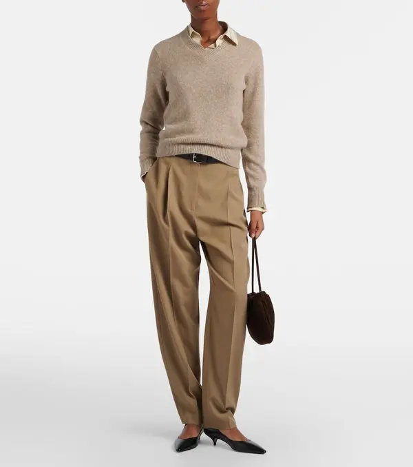 THE ROW Bourse Medium Suede Shoulder Bag - Brown