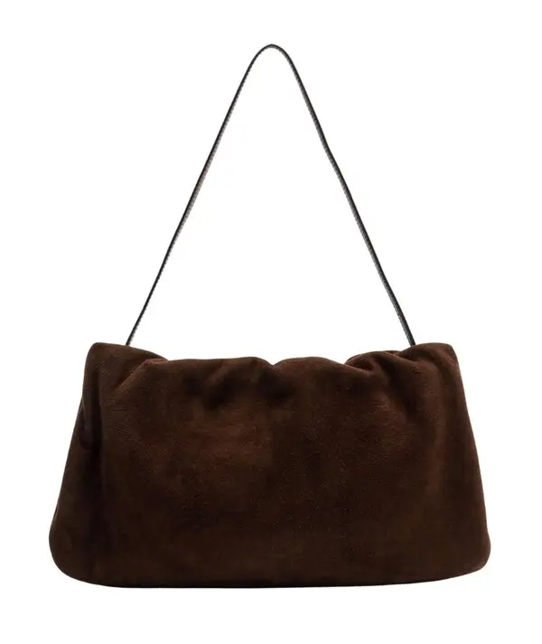 THE ROW Bourse Medium Suede Shoulder Bag - Brown