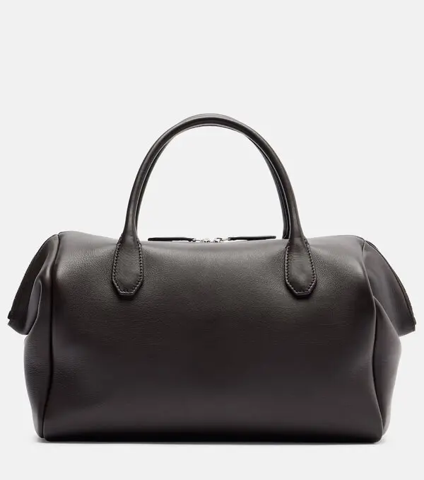 THE ROW Faye Leather Bowling Bag - Brown