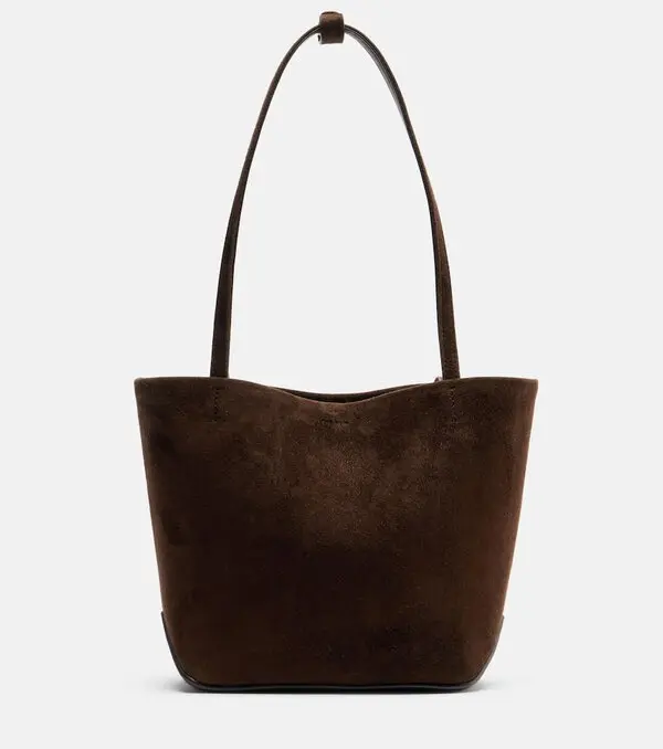 THE ROW Park Edge Medium Suede Tote Bag - Brown