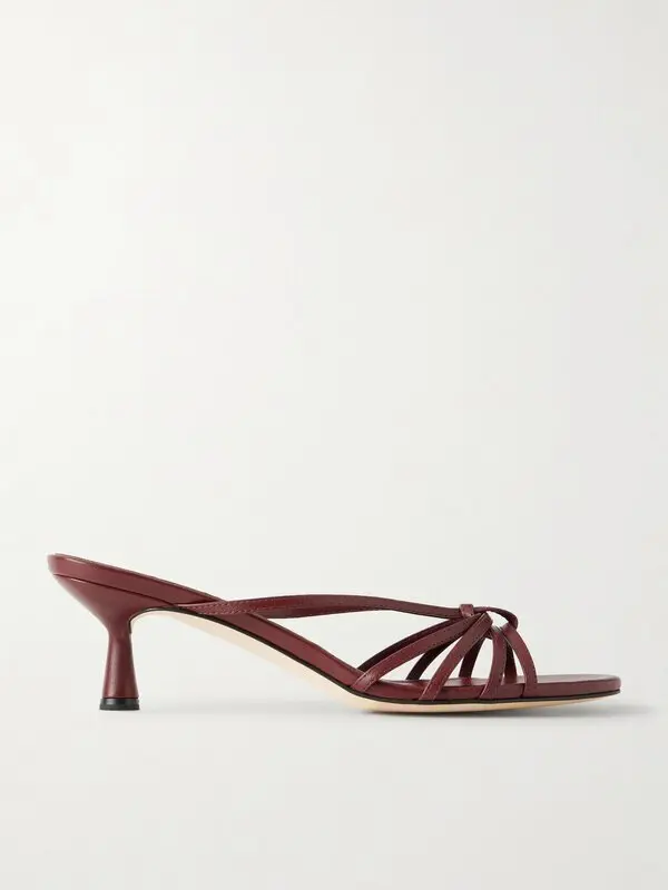 AeydĒ Abby Leather Mules - Burgundy