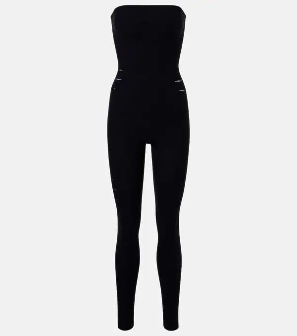 Wolford Slash Cutout Strapless Jersey Catsuit - Black