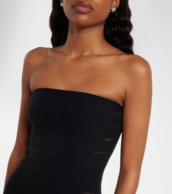 Wolford Slash Cutout Strapless Jersey Catsuit