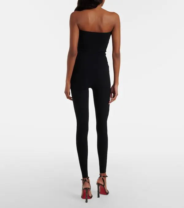 Wolford Slash Cutout Strapless Jersey Catsuit - Black