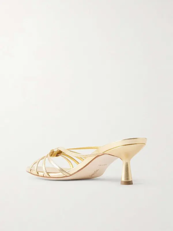 AeydĒ Abby Metallic Leather Mules