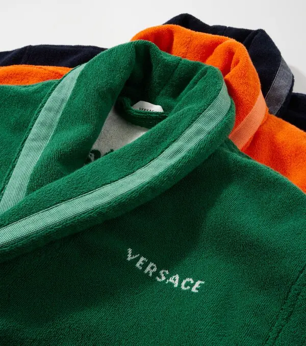 Versace Medusa Jacquard Cotton Terry Bathrobe - Green