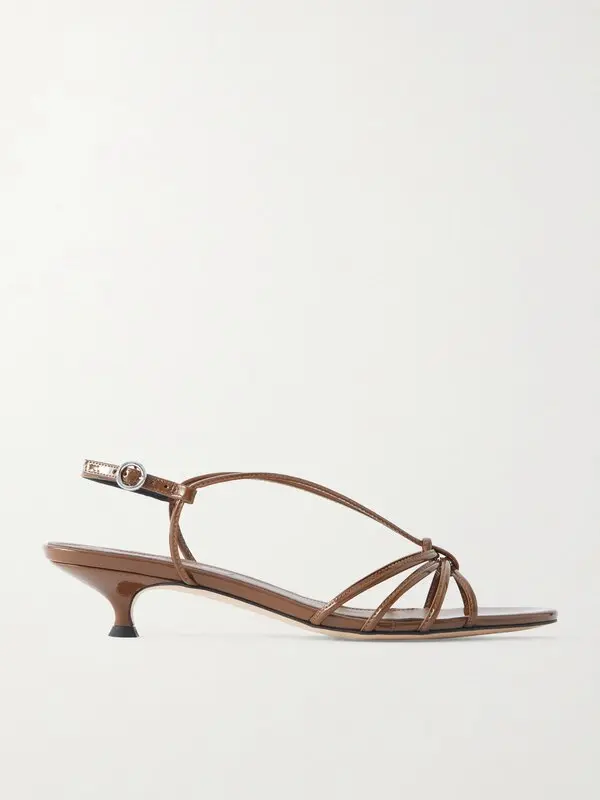 AeydĒ Amara Patent-leather Sandals - Brown