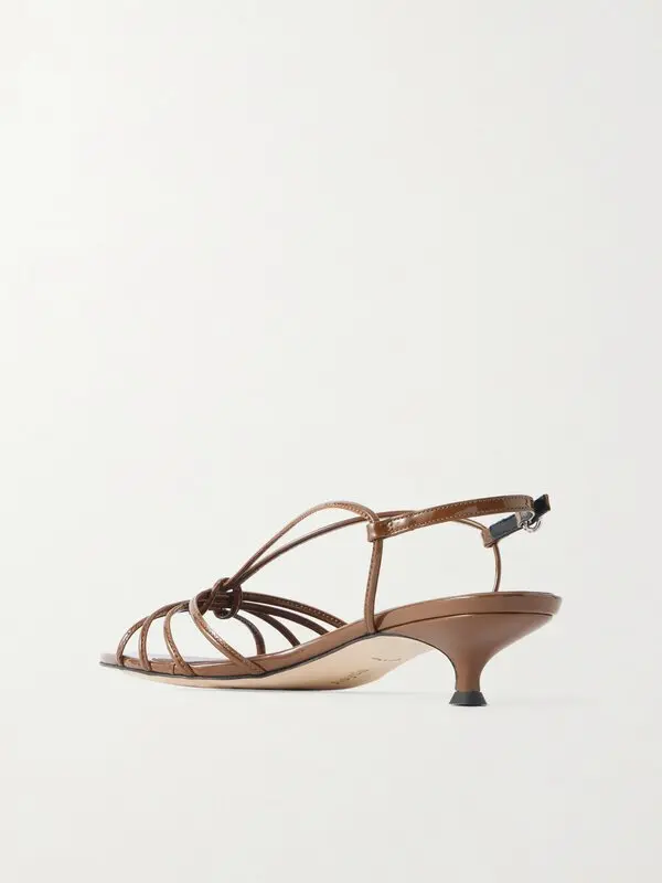 AeydĒ Amara Patent-leather Sandals - Dark Brown