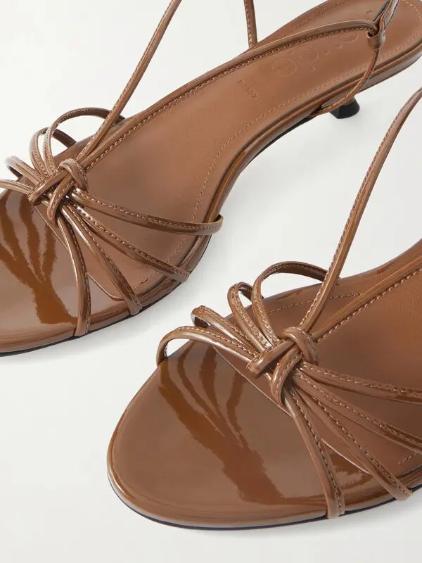 AeydĒ Amara Patent-leather Sandals - Dark Brown