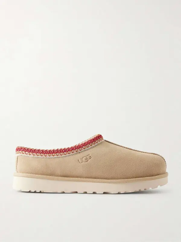 UGG Tasman Ii Shearling-lined Embroidered Suede Slippers