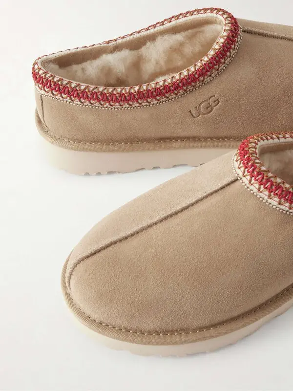 UGG Tasman Ii Shearling-lined Embroidered Suede Slippers