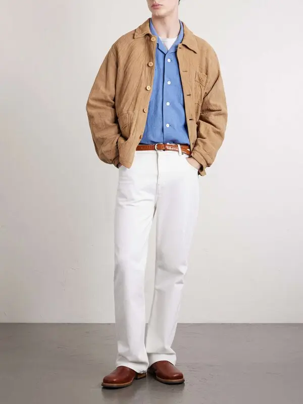 Visvim Carrow Convertible-collar Wool And Linen-blend Shirt