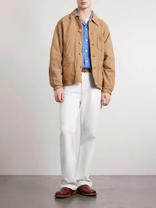 Visvim Travail Crinkled-leather Blouson Jacket