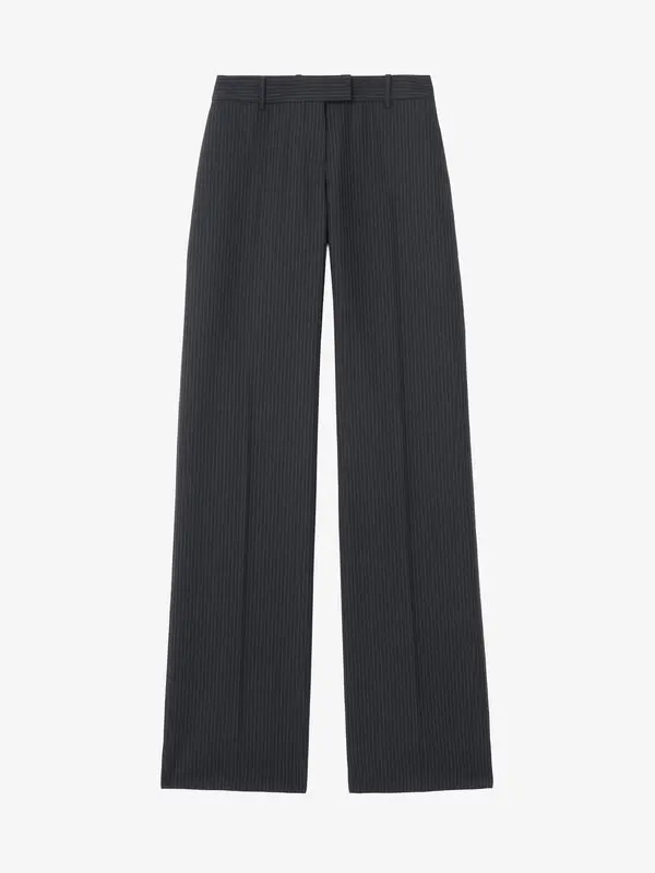 Alexander McQueen Pinstriped Bumster Trousers - Navy