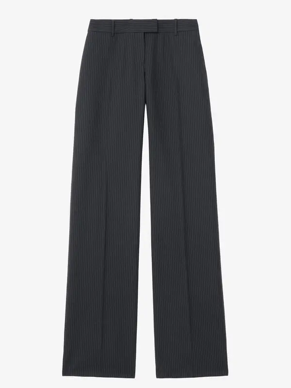 Alexander McQueen Pinstriped Bumster Trousers - Navy