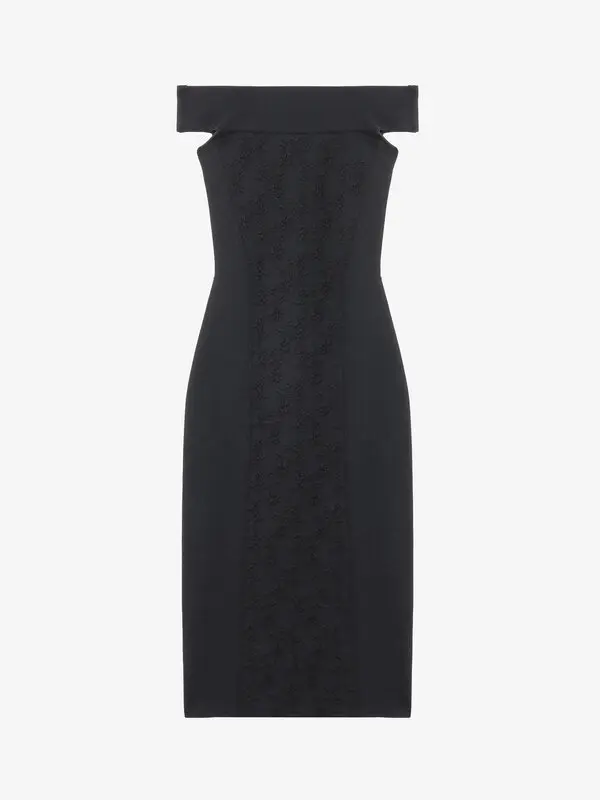 Alexander McQueen Floral Jacquard Pencil Dress - Black