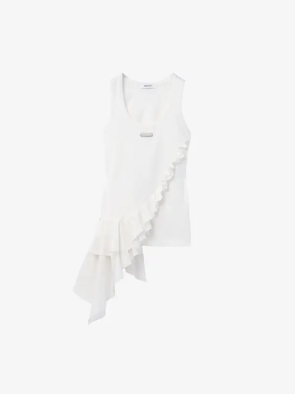 Alexander McQueen Asymmetric Ruffle Tank Top