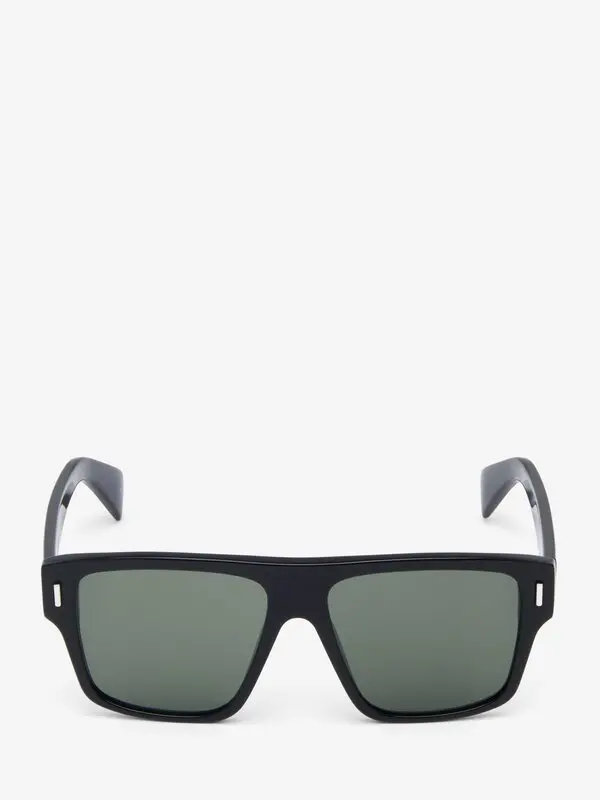 Alexander McQueen T-bar Rivet Square Sunglasses - Black