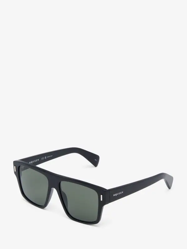 Alexander McQueen T-bar Rivet Square Sunglasses - Black