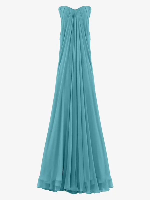 Alexander McQueen Evening Bustier Dress - Blue