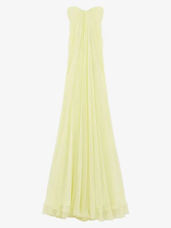 Alexander McQueen Evening Bustier Dress - Yellow