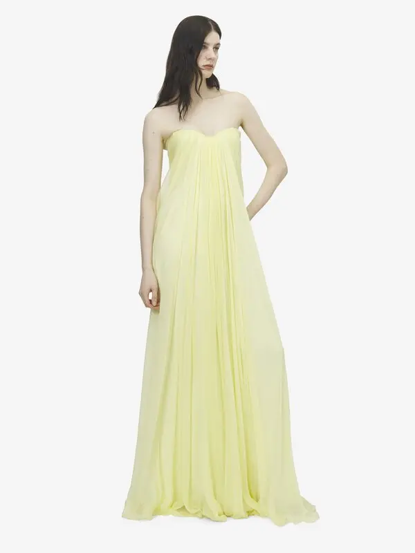 Alexander McQueen Evening Bustier Dress - Yellow