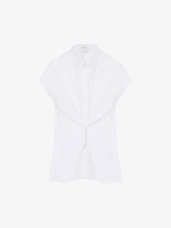 Alexander McQueen Gathered Short-sleeved Shirt - Optical White