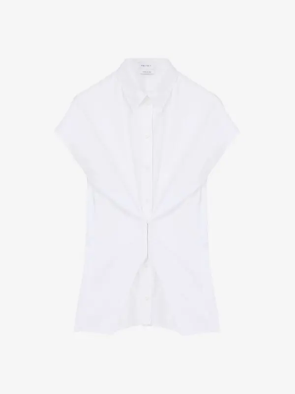 Alexander McQueen Gathered Short-sleeved Shirt - Optical White
