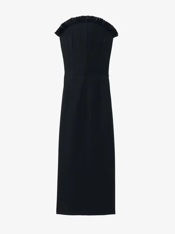 Alexander McQueen Crepon Trim Evening Dress