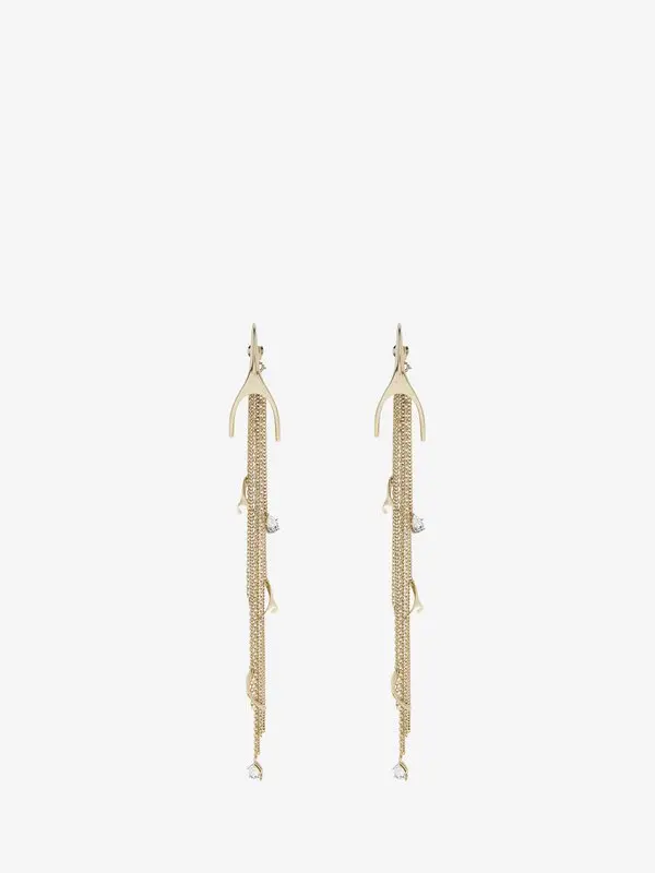 Alexander McQueen Wishbone Earrings - Pale Gold