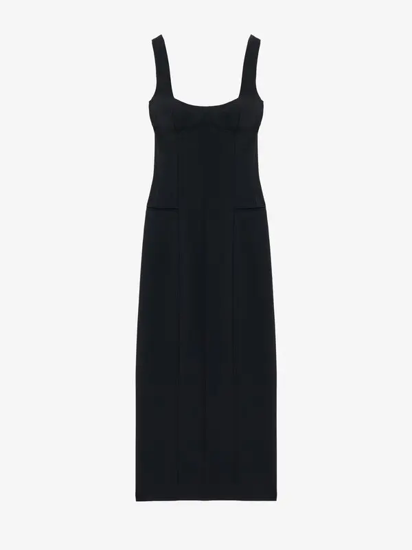 Alexander McQueen Corset Midi Dress - Black