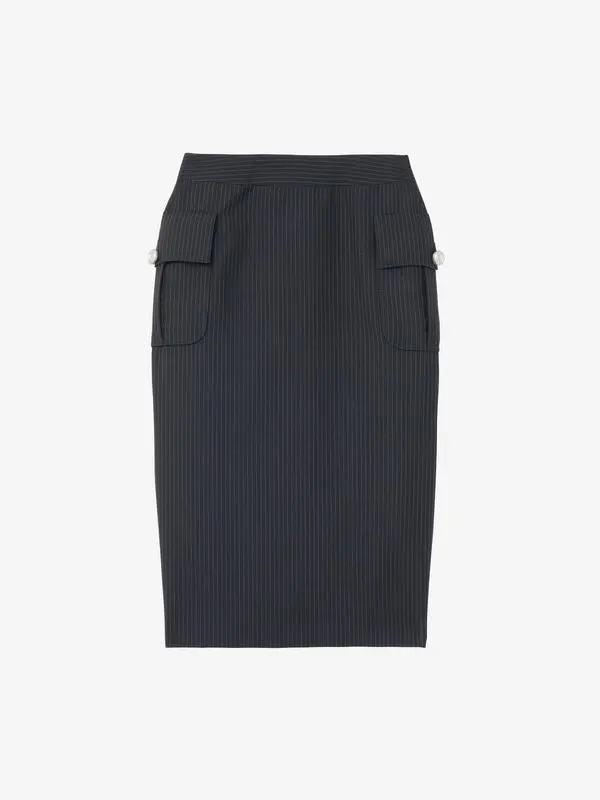 Alexander McQueen Pinstriped Pencil Skirt