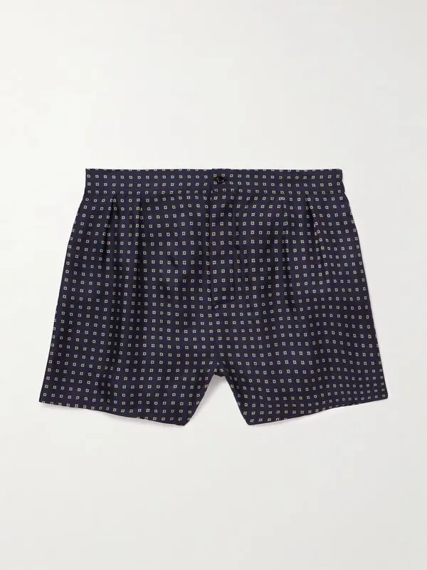Saint Laurent Straight-leg Printed Silk-twill Shorts