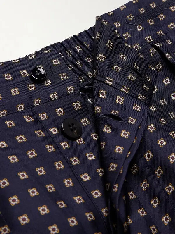 Saint Laurent Straight-leg Printed Silk-twill Shorts
