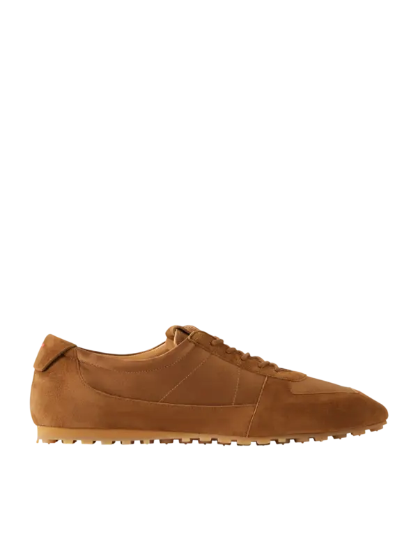AeydĒ Uma Suede And Satin Sneakers - Brown