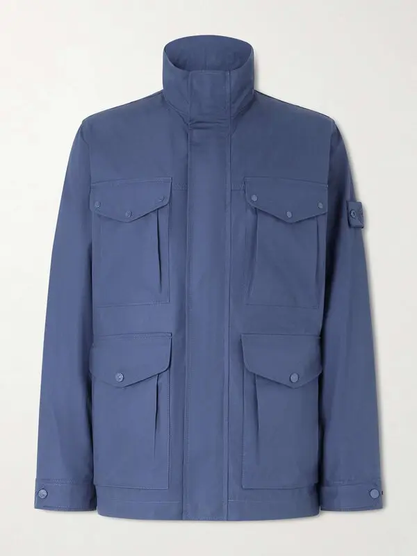 Stone Island Logo-appliquéd Cotton-canvas Field Jacket - Blue