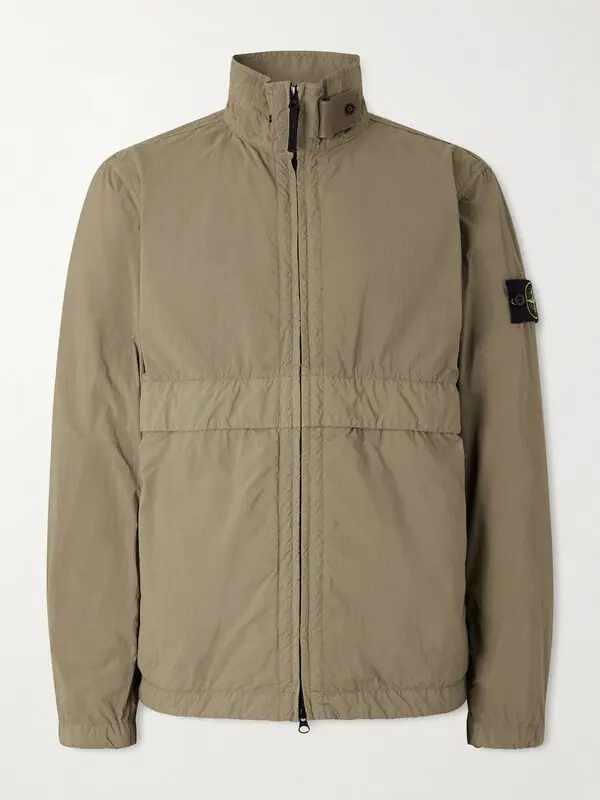 Stone Island Logo-appliquéd Recycled Crinkled-nylon Harrington Jacket