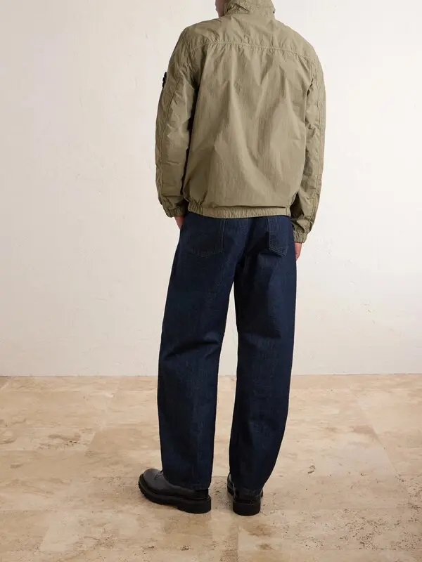 Stone Island Logo-appliquéd Recycled Crinkled-nylon Harrington Jacket