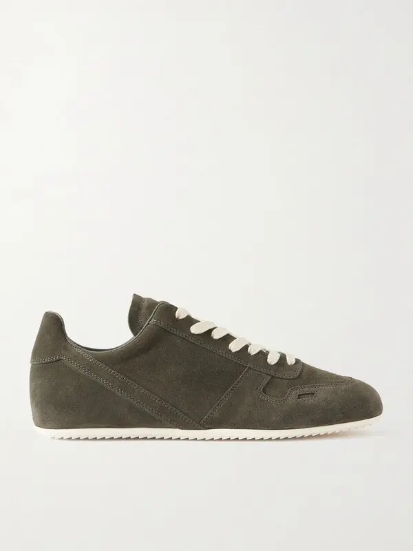 Rick Owens Minimal Suede Sneakers - Green