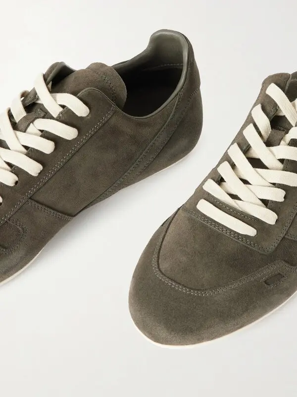 Rick Owens Minimal Suede Sneakers - Green