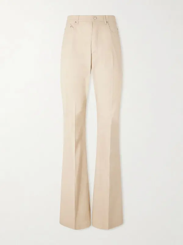 Rick Owens Bolan Bootcut Organic Cotton-blend Trousers - Neutrals