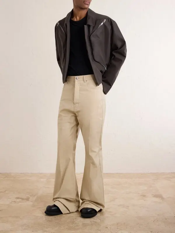 Rick Owens Bolan Bootcut Organic Cotton-blend Trousers - Neutrals