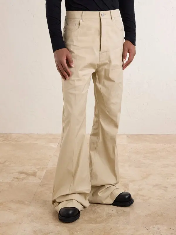 Rick Owens Bolan Bootcut Organic Cotton-blend Trousers - Neutrals