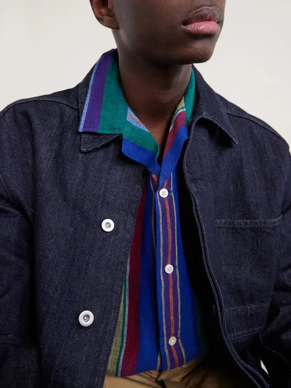Polo Ralph Lauren Camp-collar Striped Linen Shirt - Multi