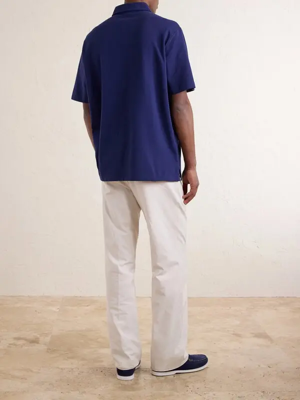 Polo Ralph Lauren Embroidered Cotton-piqué Polo Shirt - Blue