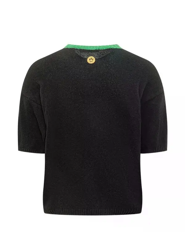 BARROW V-neck Knitted T-shirt - Black