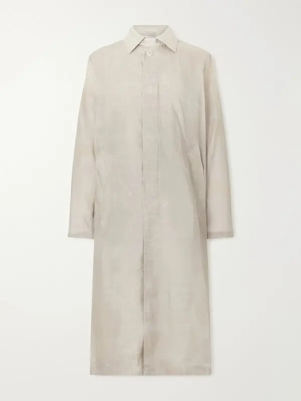 Our Legacy Waxed-twill Trench Coat - Gray