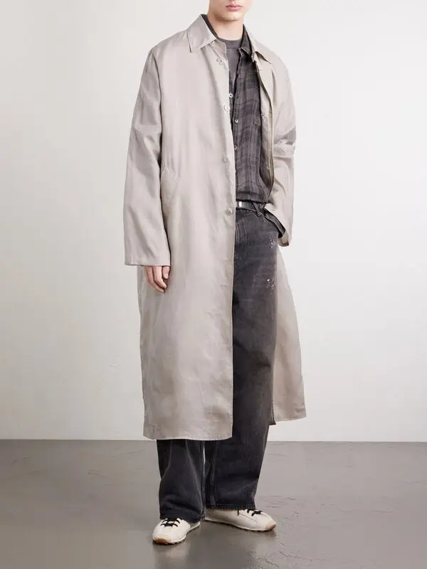 Our Legacy Waxed-twill Trench Coat - Gray