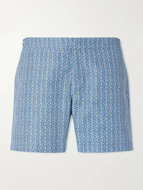 Orlebar Brown Bulldog Fate Straight-leg Mid-length Printed Swim Shorts - Blue